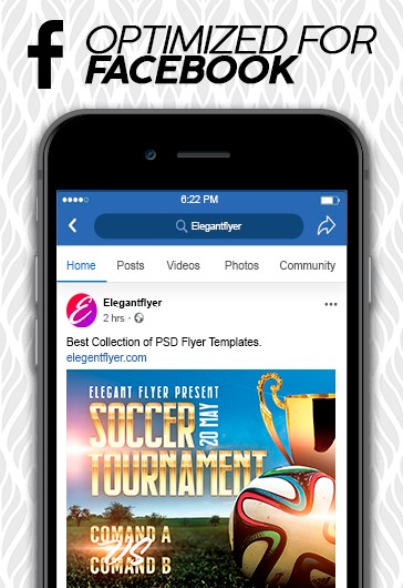 Blue Simple Soccer Tournament Facebook Premium Social Media Template PSD