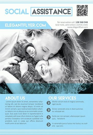 White Professional Social Assistance Premium Flyer Template PSD | by ...