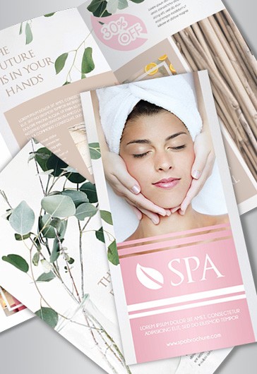 White Minimalist Spa Premium Brochure Template PSD | by Elegantflyer