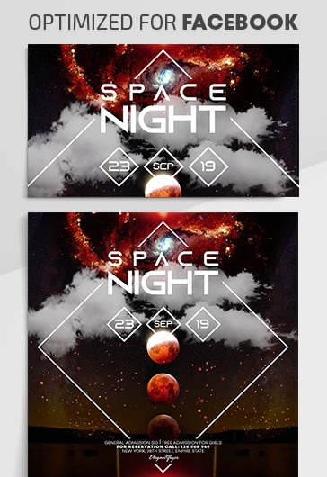 Black Creative Space Night Facebook Free Social Media Template PSD | by ...