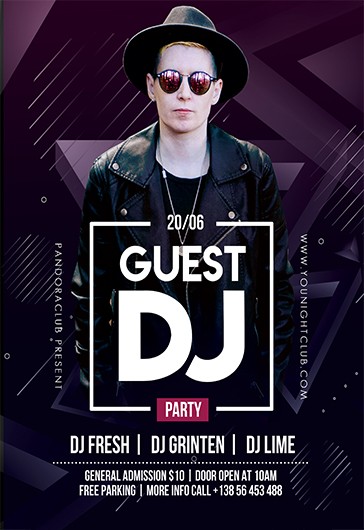Plantilla de folleto PSD Black Oscura Invitado especial de Dj. Premium ...