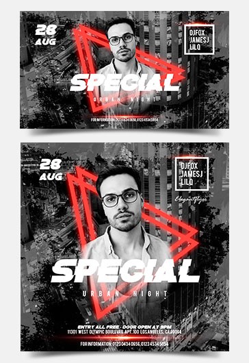 Gray Creative Special Guest Facebook Premium Social Media Template PSD