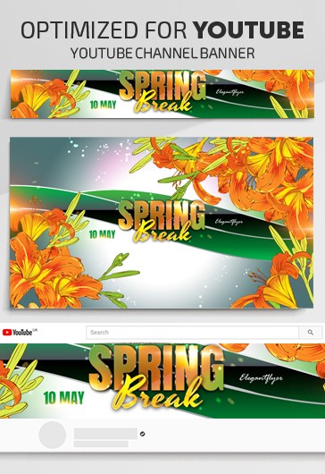 Yellow Floral & Plants Spring Break Party Youtube Free Social Media ...