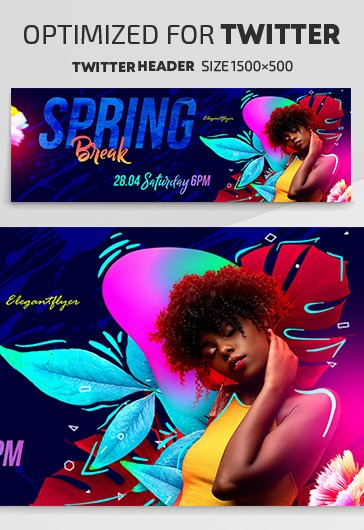 Blue Floral & Plants Spring Break Premium Social Media Template PSD ...