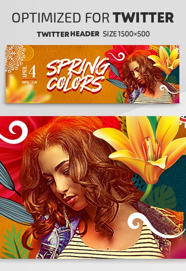 Yellow Floral & Plants Spring Colors Party Premium Social Media ...