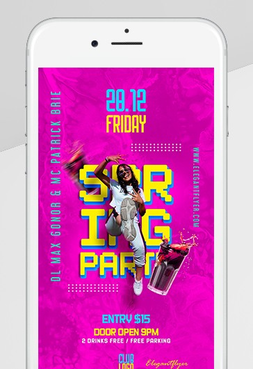 Pink Vintage and Retro Spring Fever Party Free Instagram Stories ...