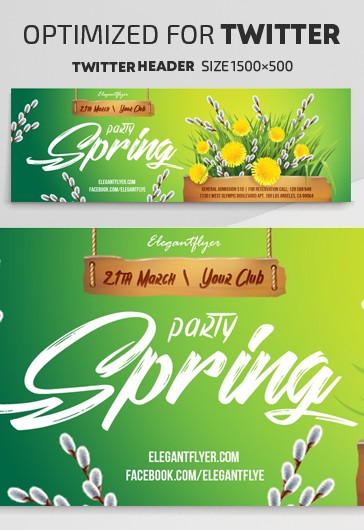 Green Simple Spring Party Premium Social Media Template PSD | by ...