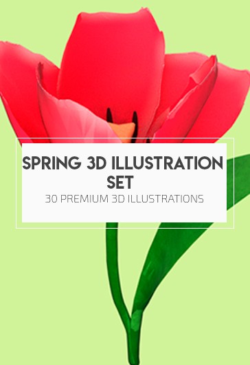 Frühling - Premium 3D Illustrationen Set - 10033105 | by ElegantFlyer