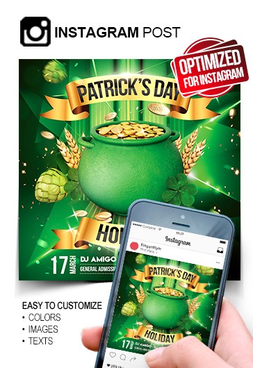 Green Professional St. Patrick’s Day Holiday Instagram Post Premium ...