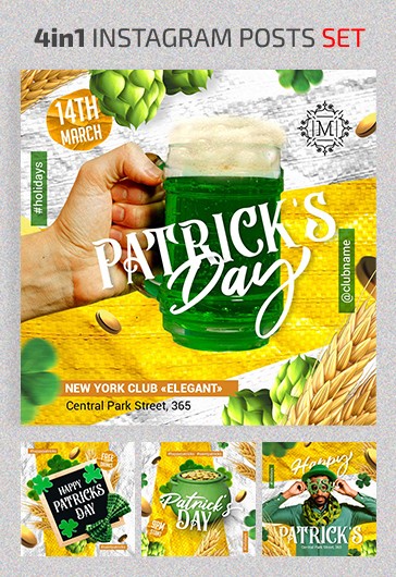 Yellow Creative St. Patrick's Day Premium Social Media Template PSD ...