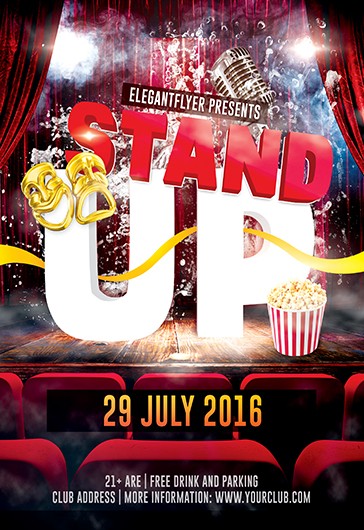 Red Artistic Stand Up Free Flyer Template PSD | by Elegantflyer