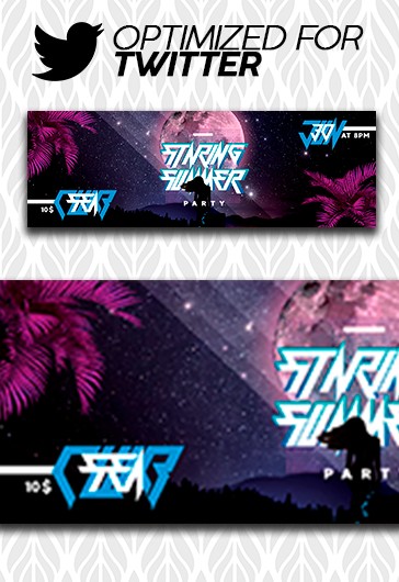 Purple Creative Staring Summer Night Twitter Premium Social Media ...