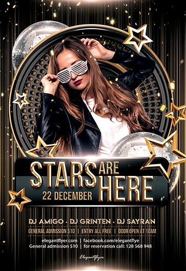Black and Gold Luxus Sterne sind hier. Premium Flyer Template PSD | by ...