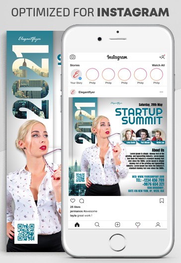White Simple Startup Summit Premium Social Media Template PSD | by ...