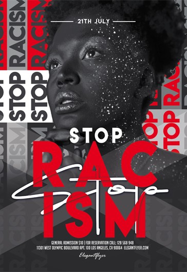 Gray Exclusive Stop Racism Premium Flyer Template PSD | by Elegantflyer