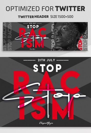 Red Simple Stop Racism Premium Social Media Template PSD | by Elegantflyer