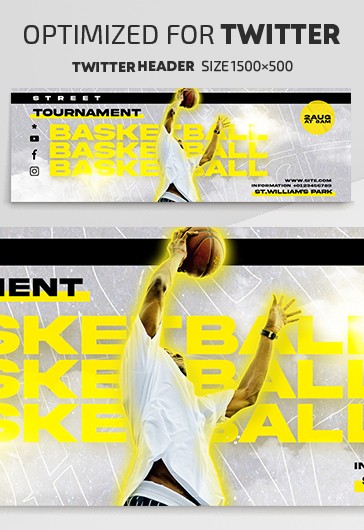 Street Basketball Tournament - Twitter Header PSD Template - 10030767 ...
