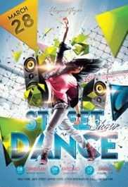 Multicolor Geometric Street Dance Show Premium Flyer Template PSD | by ...