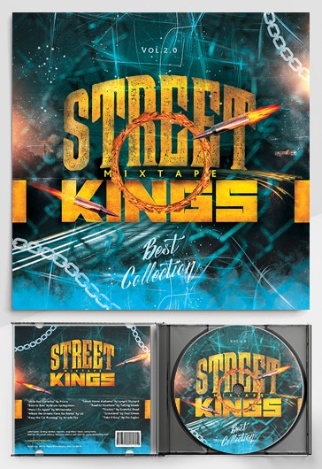 Blue Vintage e Retro DJ Mix Free Modelo de Capa de CD em PSD | by Elegantflyer