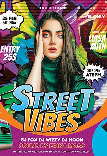 Multicolor Bright Street Vibes Premium Flyer Template PSD | by Elegantflyer