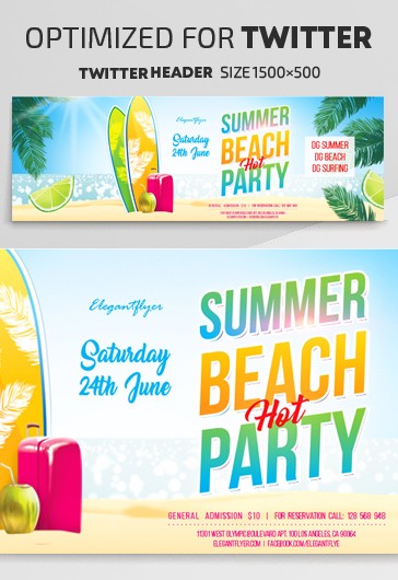 Yellow Creative Summer Beach Party Premium Social Media Template PSD ...