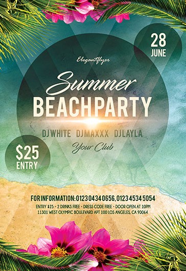 Free Beach Party Flyers | elegantflyer.com