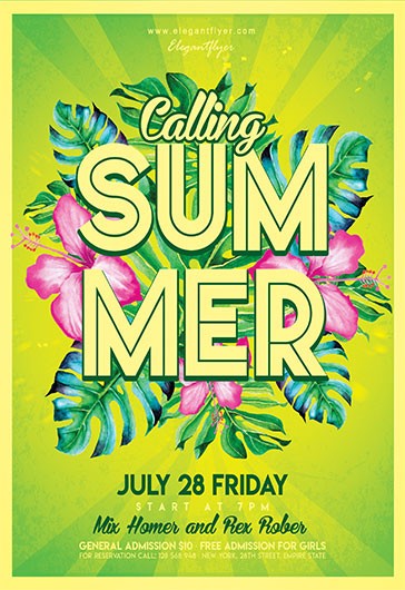Summer Calling - Flyer PSD Template - 10019473 | by ElegantFlyer
