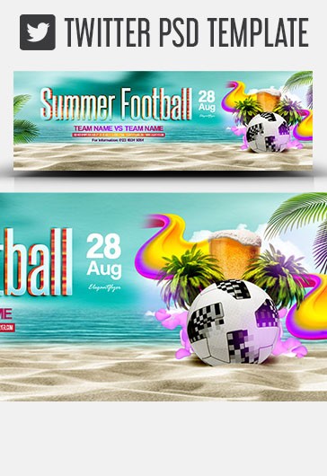 Blue Creative Summer Football Premium Social Media Template PSD | by ...