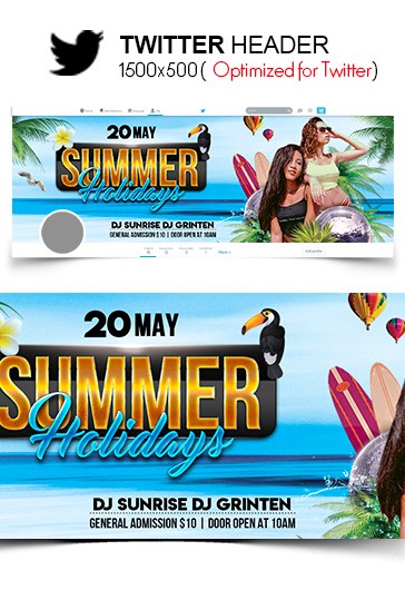 Summer Holidays – Free Twitter Header PSD Template - 10023128 | by ...