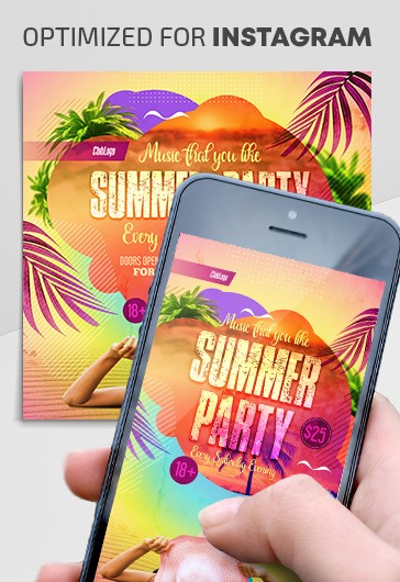 Multicolor Colorful Summer Party 2020 Instagram Premium Social Media ...