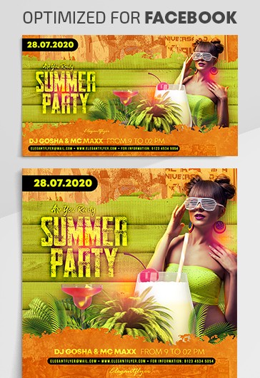 Summer Party - Free Facebook Cover Template in PSD + Post + Event cover ...