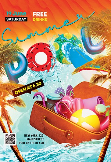 Free Pool Party Flyers | elegantflyer.com