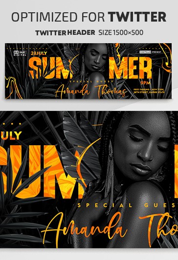 Masquerade - Free Twitter Header PSD Template - 10029443 | by ElegantFlyer