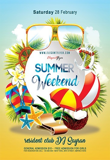 Summer Weekend - Flyer PSD Template - 10018881 | by ElegantFlyer