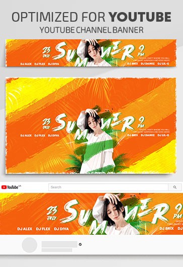 Yellow Creative Summer Youtube Premium Social Media Template PSD | by ...