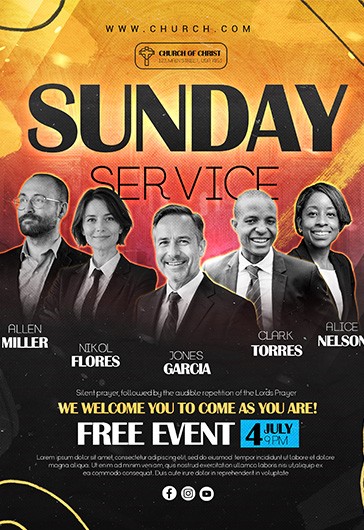 Purple Grunge Church Anniversary Free Flyer Template PSD | by Elegantflyer