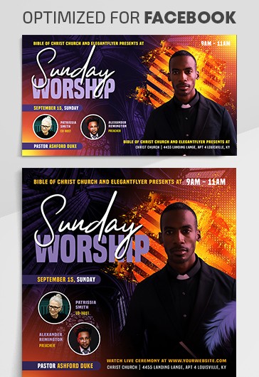 Yellow Creative Sunday Worship Premium Social Media Template PSD | by ...