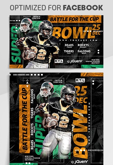 Black Exclusive Super Bowl Facebook Premium Social Media Template PSD ...