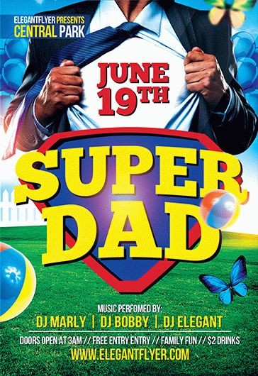 Super Dad Party - Flyer PSD Template - 10018200 | by ElegantFlyer