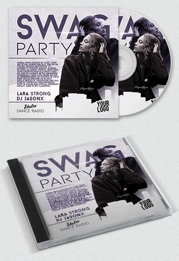 White Creative Swag Party Premium CD Album Cover Template PSD | by ...