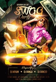 Black and Gold Luxury Swag Party Premium Flyer Template PSD | by ...