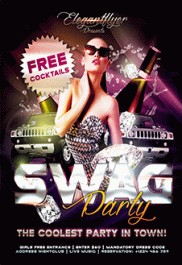 Black Artistic Swag Party Free Flyer Template PSD | by Elegantflyer