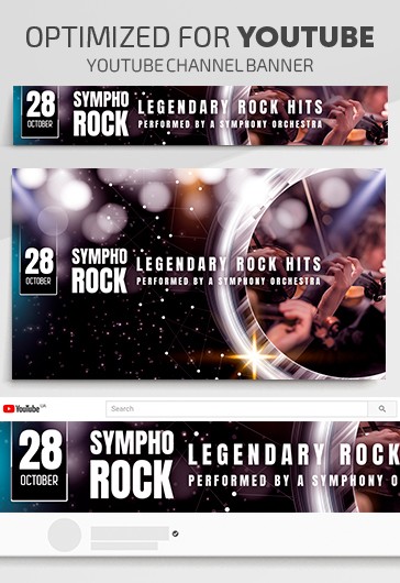Black Luxury Symphony Concert Youtube Premium Social Media Template PSD