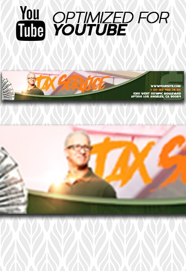 Green Simple Tax Service Youtube Premium Social Media Template PSD | by ...