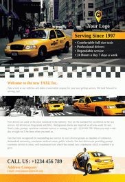 White Professional Taxi Premium Flyer Template PSD | by Elegantflyer