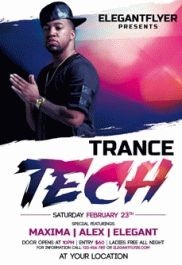 White Gradient Tech Trance Premium Flyer Template PSD | by Elegantflyer