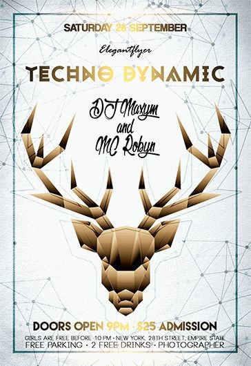 White Exclusive Techno Dynamic Premium Flyer Template PSD | by Elegantflyer