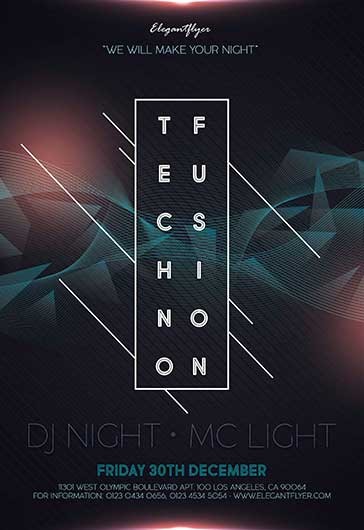 Black Lueur Techno Fusion Premium Modèle de flyer PSD gratuit | by ...