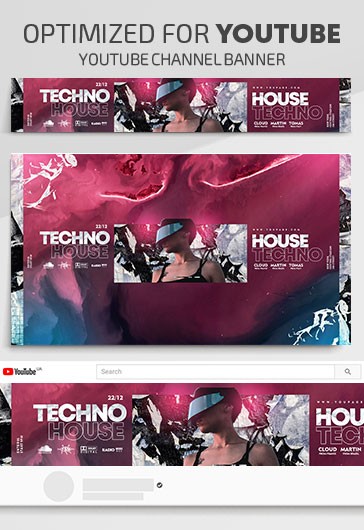 1000+ Templates originais de Banner para Canais do YouTube PSD gratuitos.