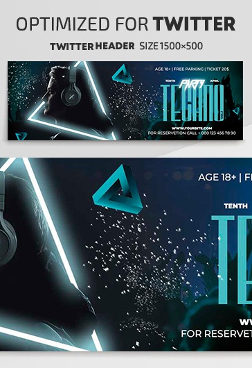 Black Modern Techno Party Free Social Media Template PSD | by Elegantflyer